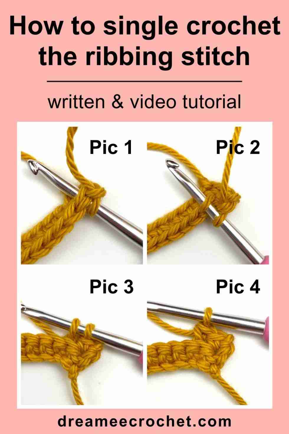 Single Crochet Ribbing Stitch: Easy Beginner Tutorial - Dreamee Crochet