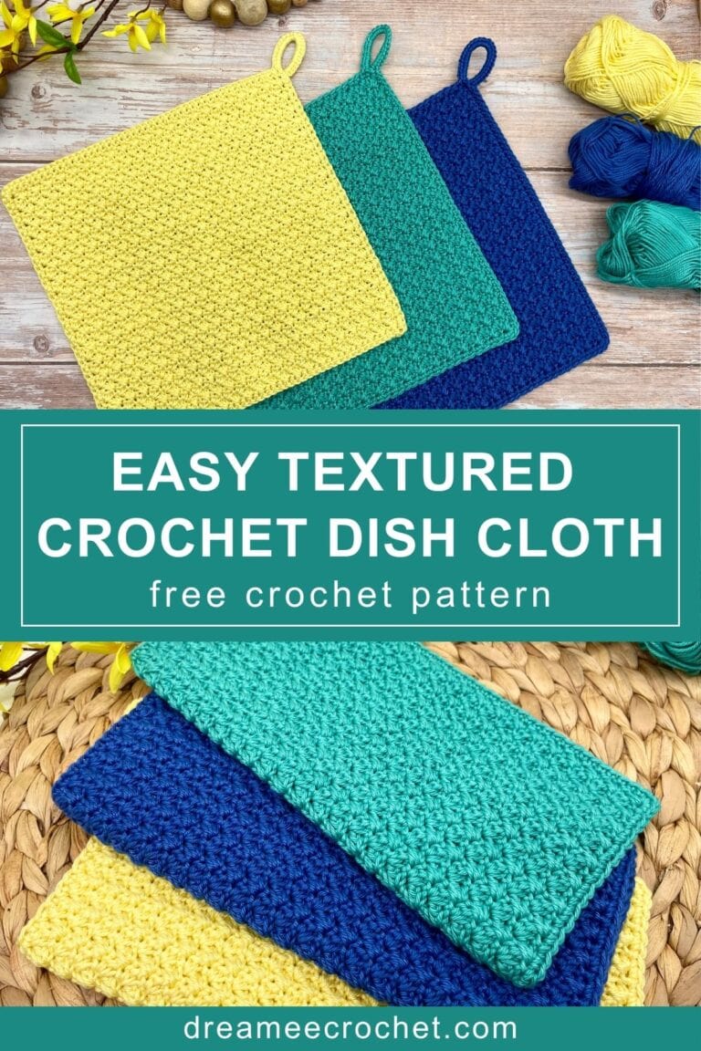 Easy Textured Crochet Dishcloth: Free Pattern - Dreamee Crochet
